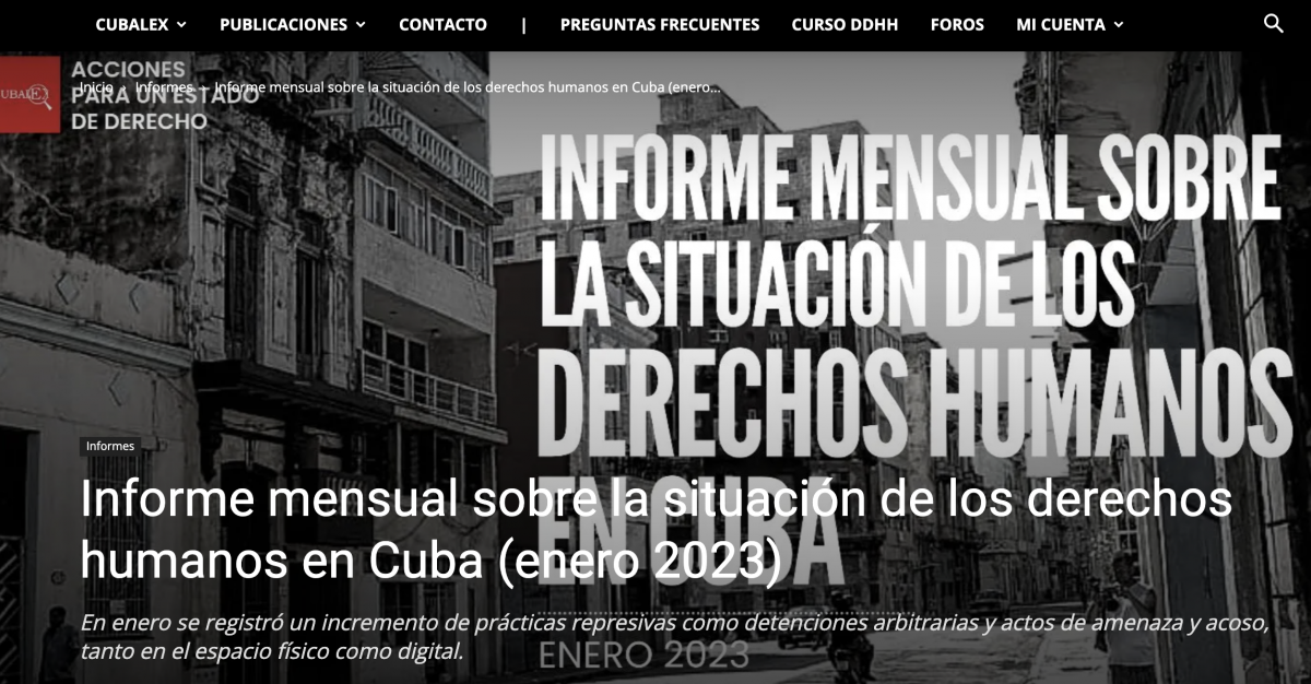 Monthly Report on the Human Rights Situation in Cuba: January 2023 ...