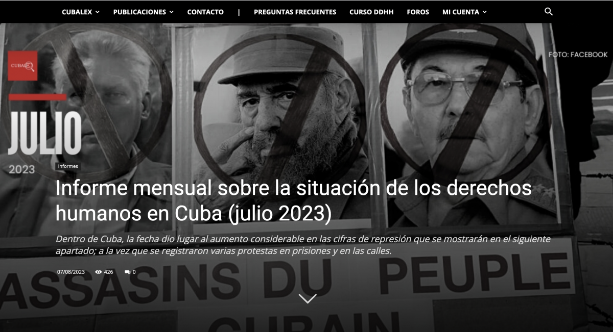 Monthly Report on the Human Rights Situation in Cuba (July 2023 ...